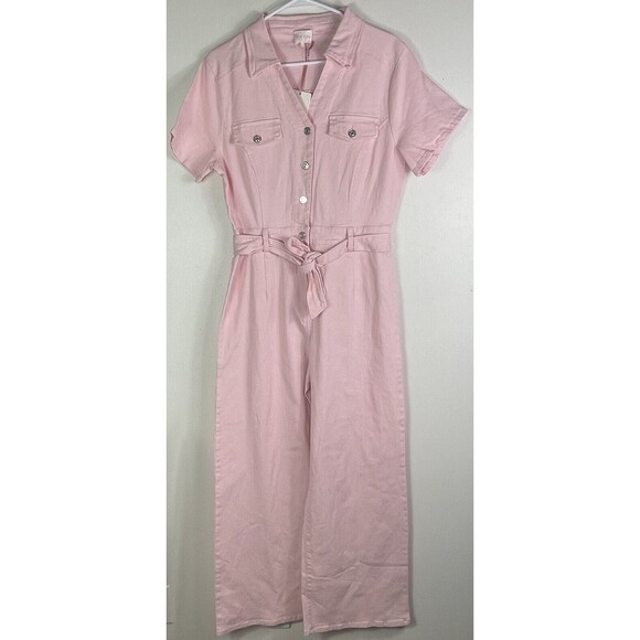 entro | Pants & Jumpsuits | Entro Womens Large Pink Denim Aviator ...